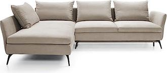 Selsey Ecksofa DEMISBAL mit Schlaffunktion, Bettkasten, Beige, rechtsseitig