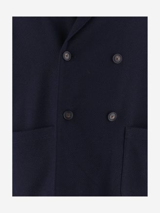 HUGO BOSS Stretch Virgin Wool Blend Jacket - Navy
