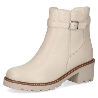 Caprice Damen Stiefeletten aus Leder Gef&uuml;ttert, Wei&szlig; (Offwhite Perl.), 39 EU