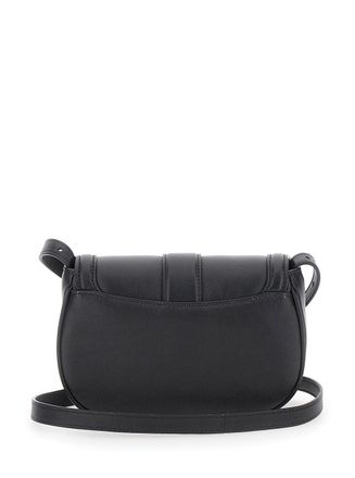 Alexander McQueen Womens Black Crossbody Bag With T-Buckle Calf Shoulder
