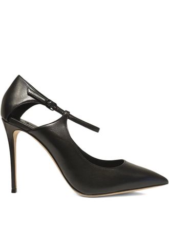Casadei Samurai Julia Stiletto-Pumps mit T-Riemen 100mm - Schwarz