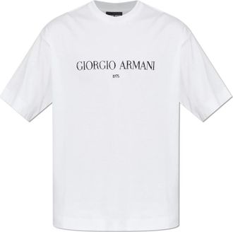 Giorgio Armani Homme, Tops, Blanc, Taille: S Cotton Interlock Jersey T-Shirt