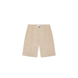 Les Deux Homme, Shorts, Beige, Taille: W34 Reece Pleated Slub Shorts