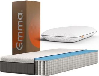 Emma Pack Matelas Original II + 1 Premium Oreiller &agrave; M&eacute;moire de Forme | Mousse &agrave; M&eacute;moire et Ressorts Ensach&eacute;s | 90x200 cm | 22 cm | Moyen-Ferme (H7) | Sout