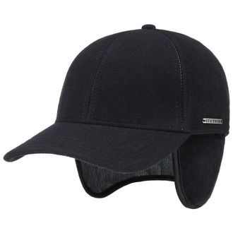 Stetson Vaby Earflap Cap f&uuml;r Herren Wollcap Wintercap Hinten geschlossen, mit Schirm, Ohrenklappen,, dunkelblau, XL (60-61 cm)