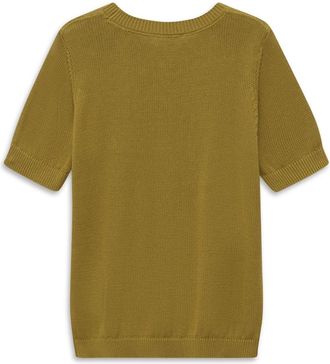 Bugatti Femme, Pulls, Vert, Taille: 42 FR Kurzarm-Baumwollpullover