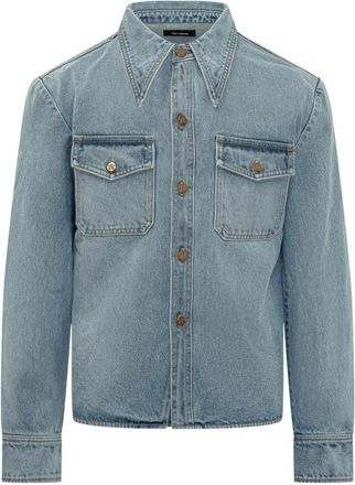 Willy Chavarria Chemise en jean LS Chavela - Homme - Chemises - Bleu - Taille: L