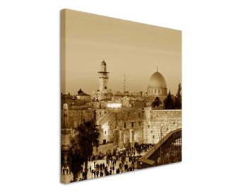 Paul Sinus Art Sinus Art 60x60cm Wandbild Fotoleinwand Bild in Sepia Felsendom und Klagemauer Jerusalem