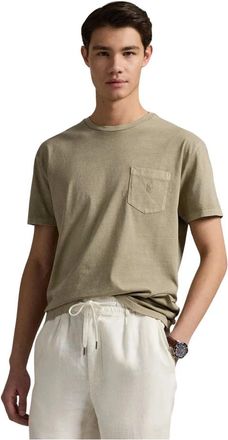 Ralph Lauren Homme, Tops, Vert, Taille: M Custom Slim Fit Pocket T-Shirt