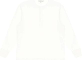 STUDIO NICHOLSON Homme, Tops, Blanc, Taille: L Button-Detail Long Sleeve Sweater