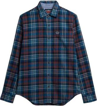 Superdry Homme Chemise De Bûcheron en Coton À Manches Longues, Logger Check Blue, 3XL