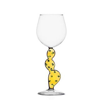 Ichendorf Milano Calice Vino Cactus Jaune | Collection Desert Plants | 35 cl | Verre borosilicate | Fait &agrave; la main