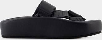 Maison Margiela Schwarze Lederhausschuhe