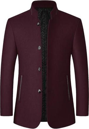 Generic Manteaux de sport en laine m&eacute;lang&eacute;e &agrave; col mandarin pour homme - Col montant - Blazer daffaires - Coupe ajust&eacute;e - Tunique chinoise, M&eacute;lange 3, 3XL