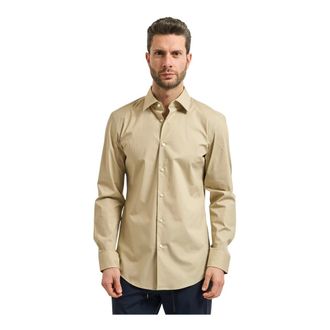 HUGO BOSS Homme, Chemises, Beige, Taille: M Chemise ajust&eacute;e en coton stretch