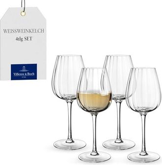 Villeroy & Boch Rose Garden Wei&szlig;weinglas Set 4-teilig 120 ml Klar, Sp&uuml;lmaschinenfest, Weingl&auml;ser Set, Wei&szlig;weingl&auml;ser, Weingl&auml;ser f&uuml;r Wei&szlig;wein, Kristallgl&auml;ser, Kristal