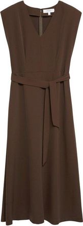 Comma Midikleid Kleid Midikleid mit Tailleng&uuml;rtel und Schulterpolstern