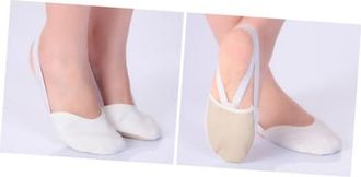 Soimiss Chaussettes Antidérapantes de Danse Invisibles pour Femmes et Semelle Respirante XL Blanches pour Yoga Ballet et