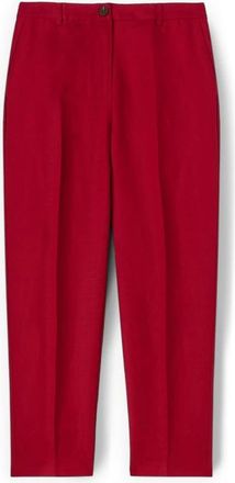 Motivi Femme, Pantalons, Rouge, Taille: 44 FR Pantalon Coupe Droite M&eacute;lange de Lin