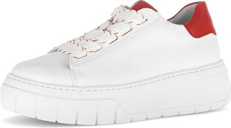 Gabor Damen Low-Top Sneaker, Frauen Halbschuhe,Best Fitting,Chunky Sneaker,straßenschuhe,Strassenschuhe,Sportschuhe,Weiss/Flame,38.5 EU / 5.5 UK