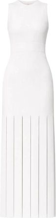 Liu Jo Femme, Robes, Blanc, Taille: 40 FR Fringed Knit Maxi Dress