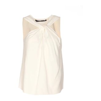 Federica Tosi Femme, Tops, Blanc, Taille: 38 FR Top nodo incrociato Crepe de Chine
