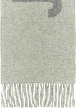 Jacquemus Intarsia Logo Virgin Wool Scarf - Cream
