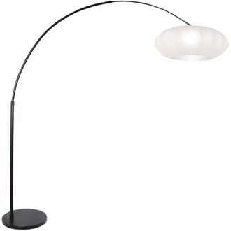 Steinhauer Stehleuchte Standlampe Bogenleuchte Wohnzimmerlampe Metall Seide H 230 cm