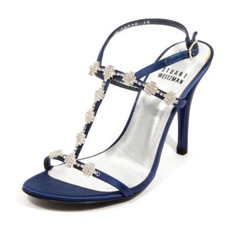 Stuart Weitzman Midnight Satin Sandalen mit 9cm Absatz - - Shoes - Damen - Blau - 35 EU