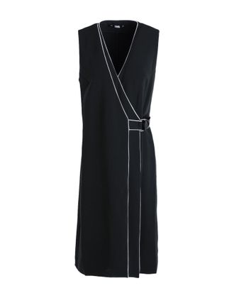 Karl Lagerfeld Wrap Dress W/ Contrast Piping