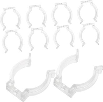 Garneck 10pi&egrave;ces Clips De Fixation pour Tube Lumineux Transparent Pinces Ronde Plastique pour Lampe LED Installation Facile pour Maison Et Bureau