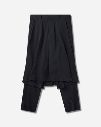 Comme Des Gar&ccedil;ons Men s Wool Gabardine Hybrid Skirt Trousers Black