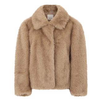 Max Mara Femme, Vestes, Beige, Taille: 34 FR Manteau en fausse fourrure