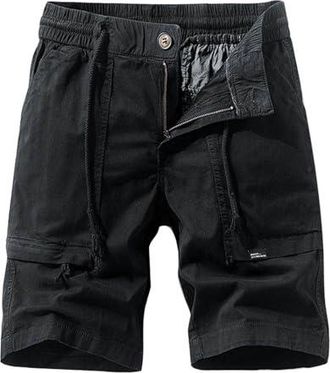 Generic Pantalon cargo pour homme, pantalon de jogging, short d&eacute;contract&eacute; pour homme, taille extensible, &eacute;t&eacute;, plage, travail, style 10, Noir, 31W
