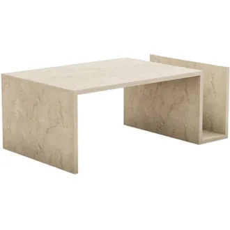 Hanah Home Table basse en bois Memo - 86 x 50 x 32 cm - Travertin