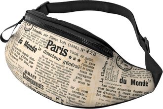 Generic G&uuml;rteltasche Mode Schultertaschen Pariser Zeitung Atmungsaktiv Handytasche Tasche F&uuml;r Outdoor Running Aktivit&auml;ten 14X35Cm