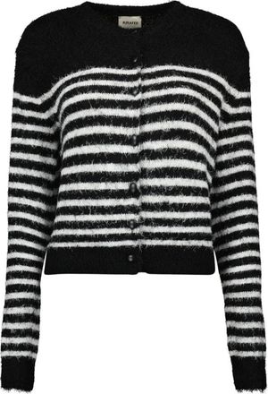 Khaite Femme, Pulls, Noir, Taille: 40 FR Cardigan à Rayures en Soie et Cachemire