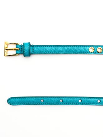 Prada Ceinture fine &agrave; oeillets Prada Turquoise