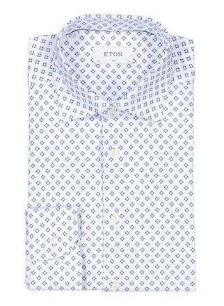 Eton Herren Hemd blau Jersey