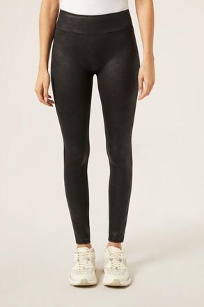 Calzedonia Scrunch Leggings In Lederoptik Schwarz