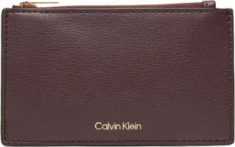 Calvin Klein Damen Foil Logo Top Zip Cardcase Lv04f1090g Kartenhalter, Red (Fudge/Espresso)
