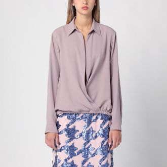 Dries Van Noten Pink viscose blend drawstring shirt