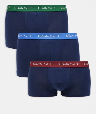GANT Lot de 3 boxers avec taille color&eacute;e contrastante &agrave; logo - Bleu marine