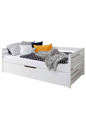 MID.YOU Mid.you Stauraumbett, Wei&szlig;, Holz, Kiefer, massiv, 100x200 cm, f&uuml;r Rollrost geeignet, Schlafzimmer, Betten, Stauraumbetten