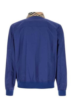 Burberry Checkered-Collar Cotton Jacket - Blue