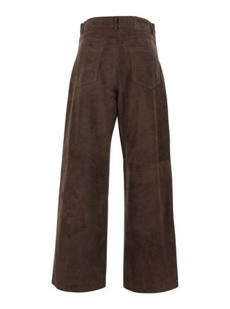 Max Mara Womens Trousers Fulmine Brown Suede Lambskin