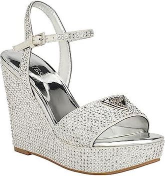 Guess Guess Sandales &agrave; talons Hippa pour femme, Argent 040, 38.5 EU