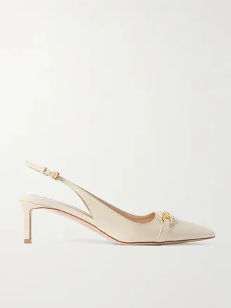 Tom Ford Escarpins &Agrave; Brides En Cuir Verni &Agrave; Logo - Ivoire