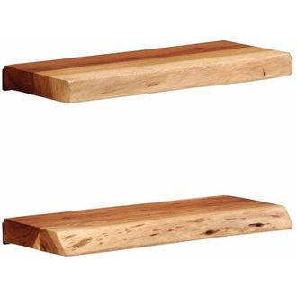 vidaXL Vidaxl - tag&egrave;res murales 2 pcs 40x20x3,5 cm bois massif dacacia