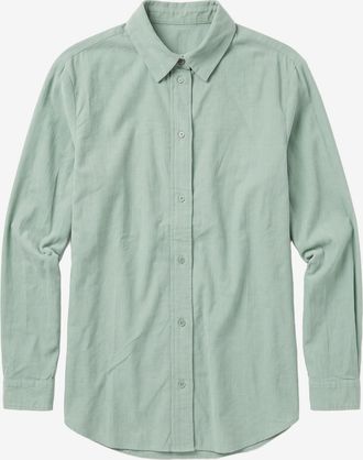 Knowledge Cotton Apparel Damen vegan Hemd Vega Relaxed Cord Lily Pad Gr&uuml;n